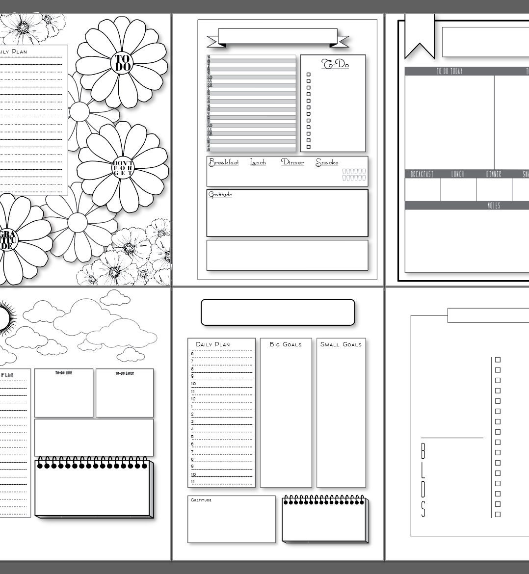 Digital/printable Daily Journal Bullet Creative Gratitude Tracker to Do ...