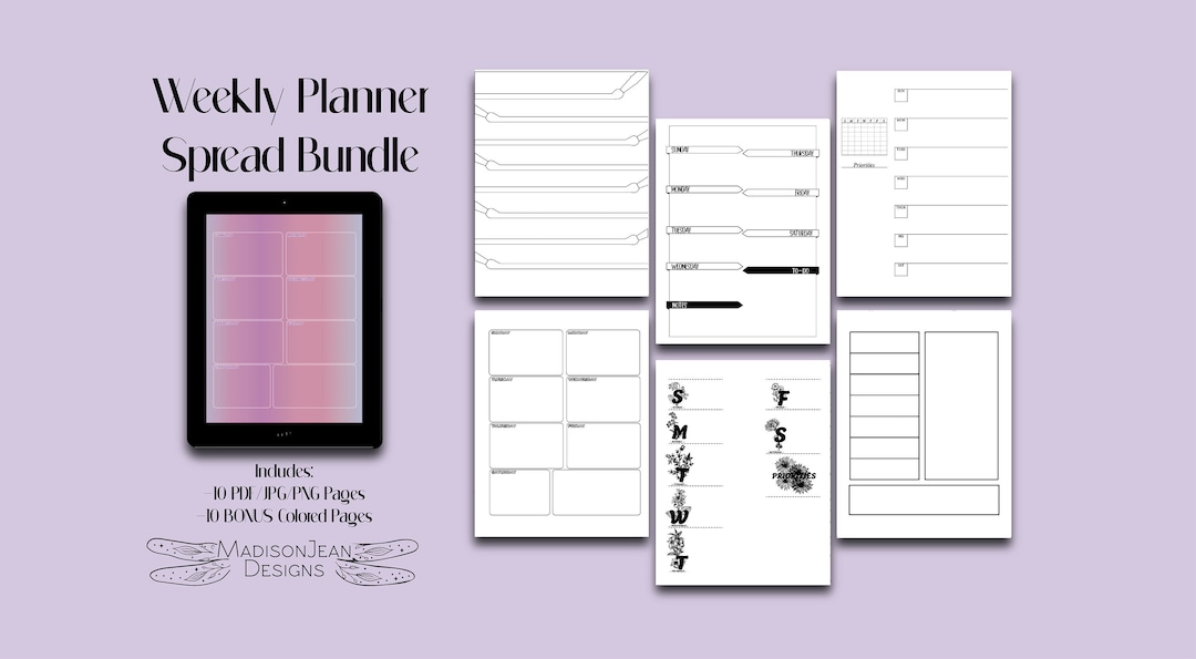 Digital/printable Weekly Planner | Bullet Journal | Creative | Tracker ...