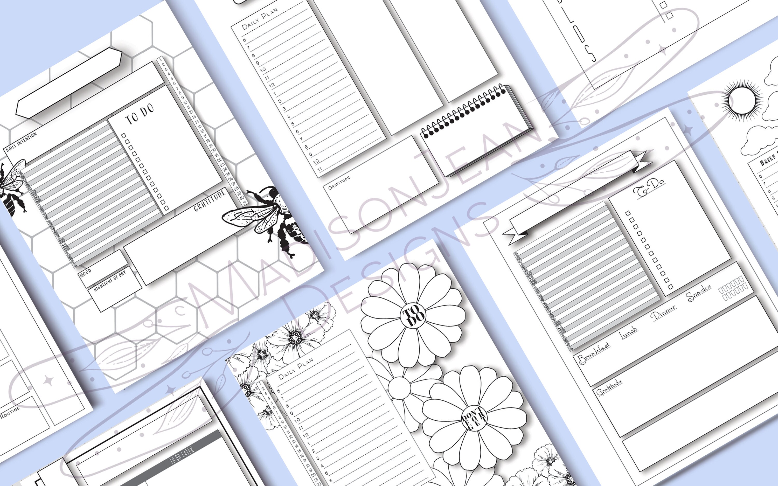 Digital/printable Daily Journal Bullet Creative Gratitude Tracker to Do ...