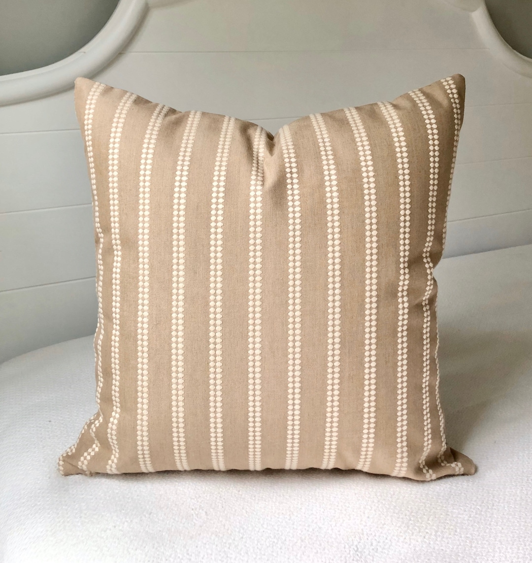 Tan Throw Pillow Covers 20x20 Pillow Cover Tan Striped Pillow Covertan ...