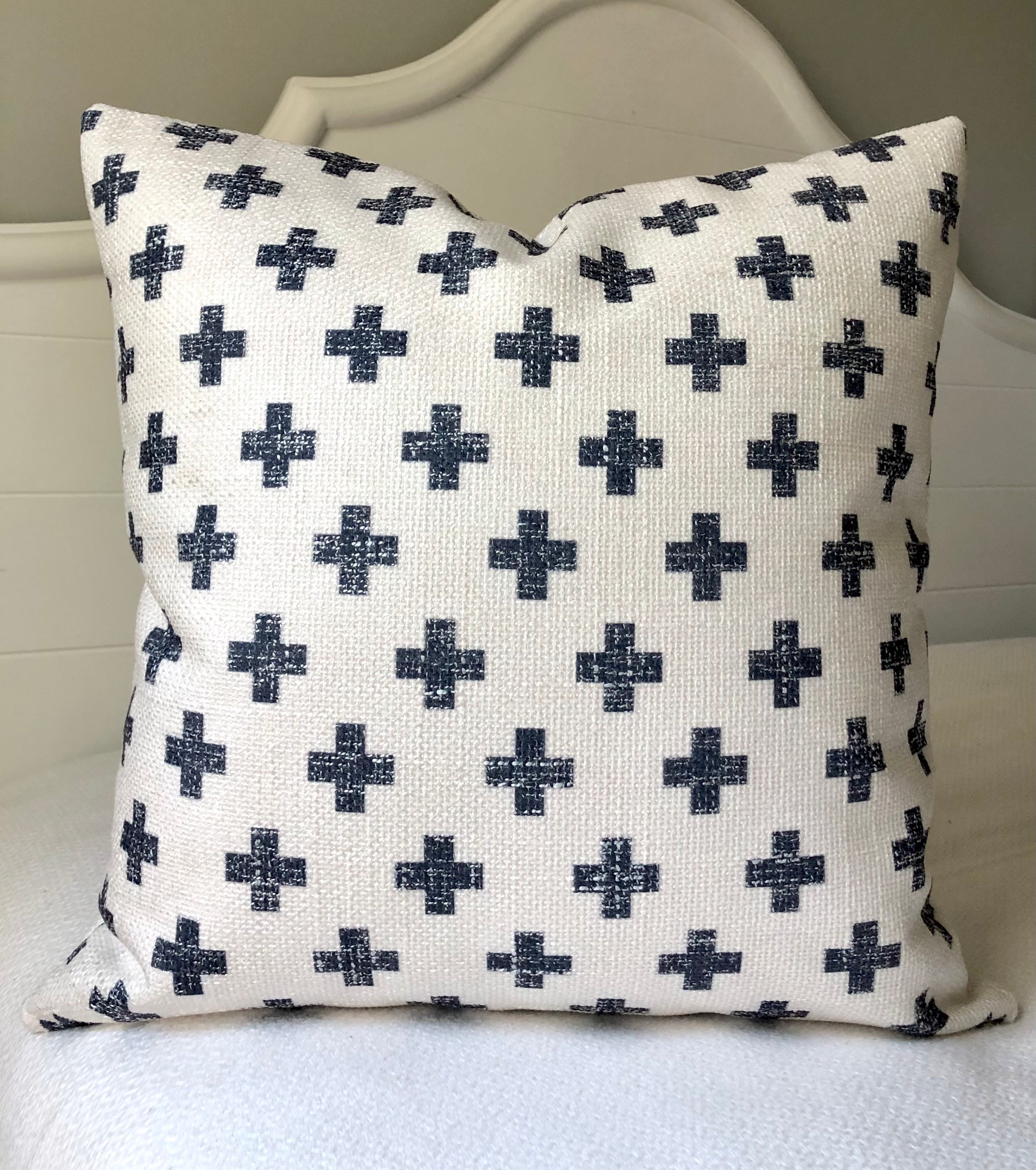 Swiss Cross Pillow Covers 20x20swiss Cross Throw Pillowwhite - Etsy