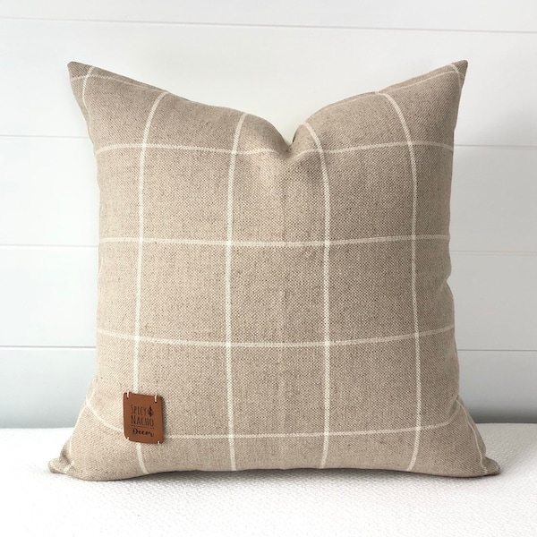 20x20 Linen Window Pane Pillow Covers - Etsy
