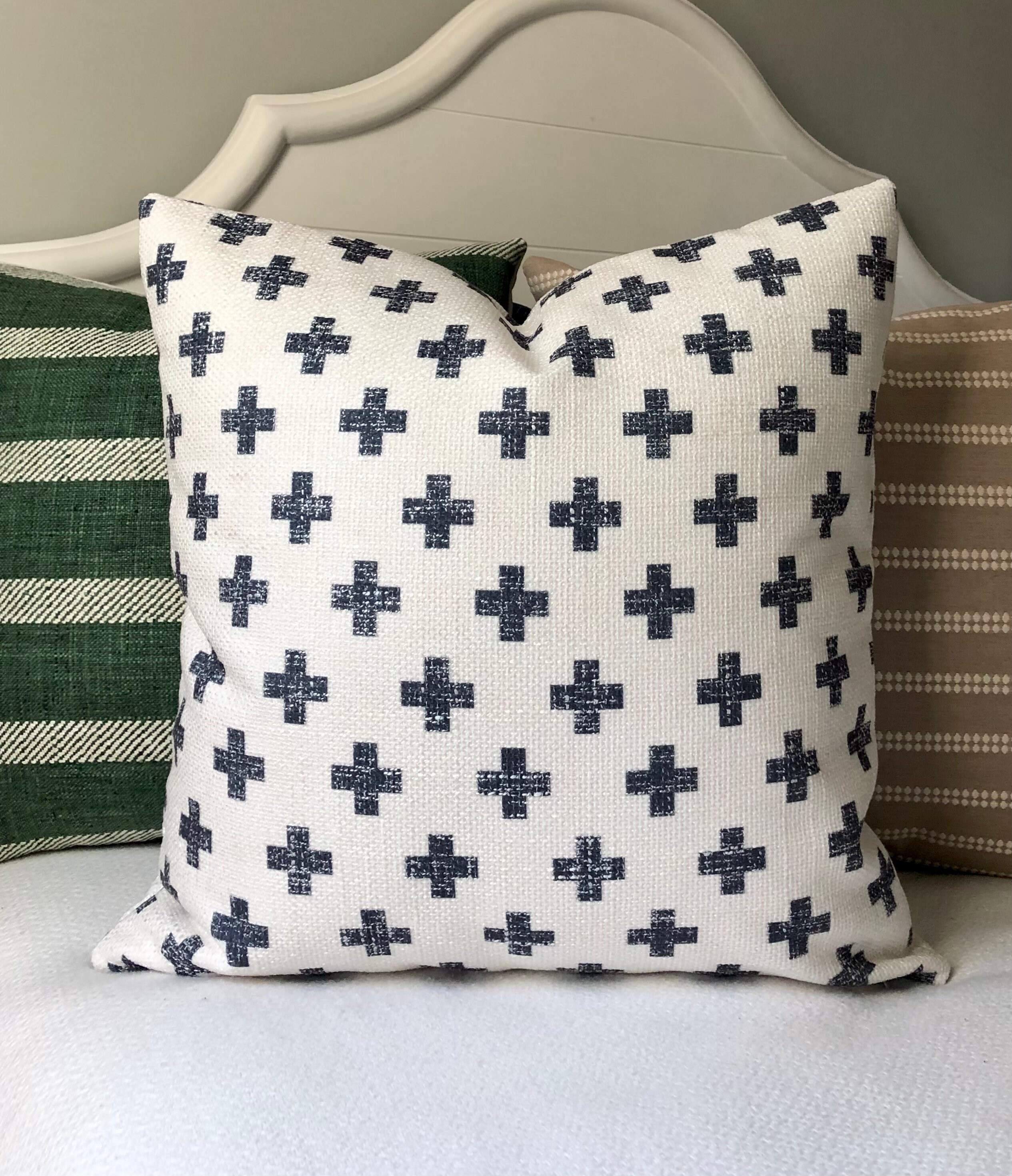 Swiss Cross Pillow Covers 20x20swiss Cross Throw Pillowwhite - Etsy