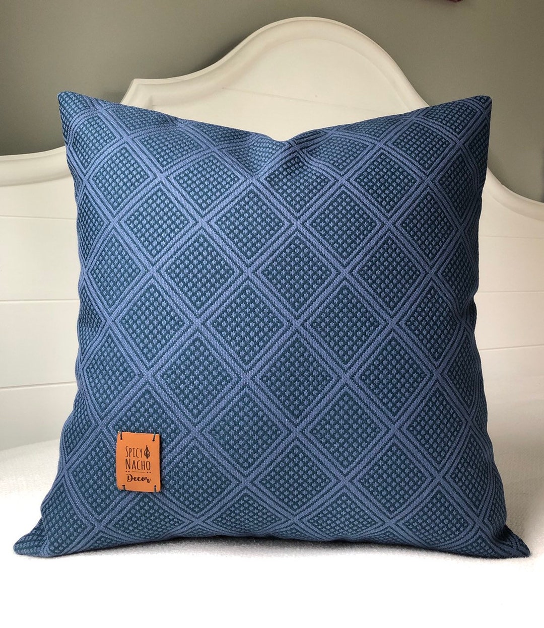 Blue Textured Pillow Covers 20x20 Pillow Cover~blue Throw Pillow Covers ...