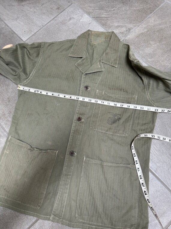 1940s WWII USMC Marine Corps HBT P41 Utility Jacket S… - Gem