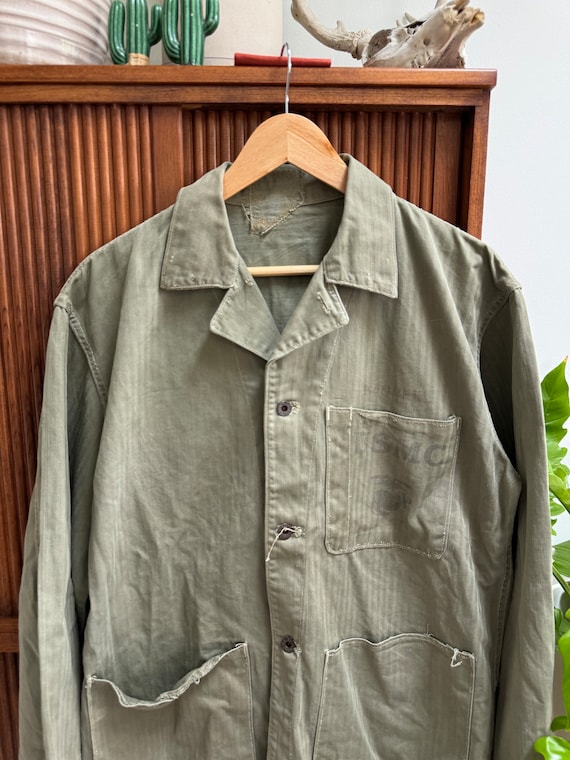 1940s WWII USMC Marine Corps HBT P41 Utility Jacket S… - Gem