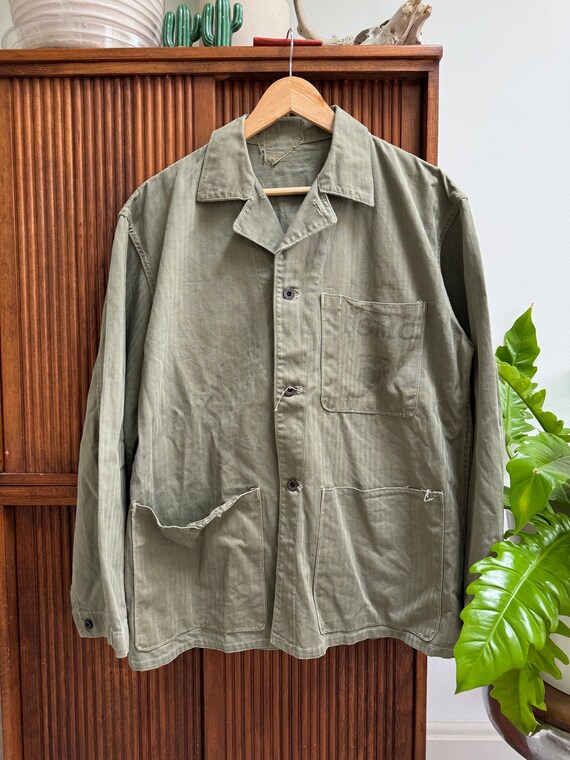1940s WWII USMC Marine Corps HBT P41 Utility Jacket S… - Gem