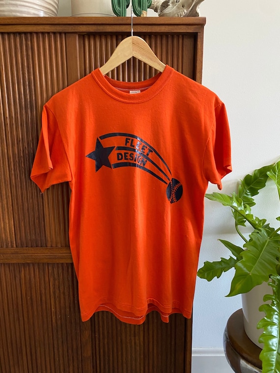 1970s Cloth Tag Russell Basebal Athletic Graphic Tee - Gem