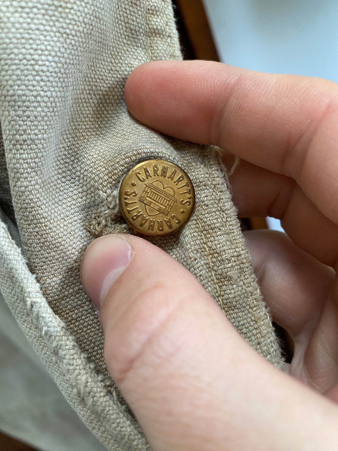 RARE 1940s 1950s Heart Logo Carhartt Workwear Duck Canvas Union Made ...