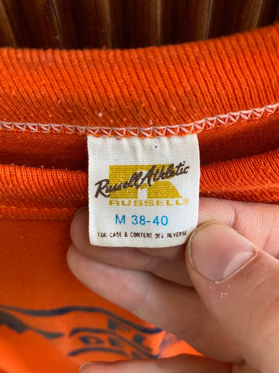 1970s Cloth Tag Russell Basebal Athletic Graphic Tee - Gem
