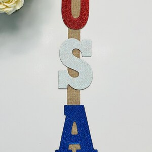 NEW Patriotic Wall Sign, Set of 3 Red White Blue USA Letters, 4th of ...