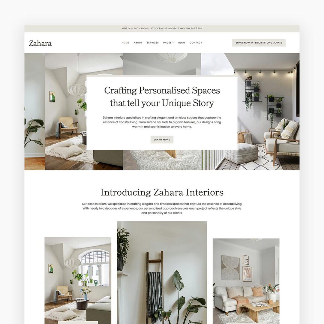 ZAHARA - Modern Wordpress Theme for Interior Designers, Creative Entrepreneurs, & Home Decor ...