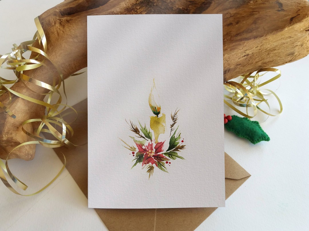 Christmas Candle Cards: Holiday Greetings, Set of 6 - Etsy UK