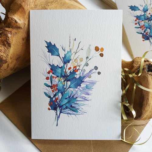 Christmas Cards Set of 6 mistletoe Cards - Etsy UK