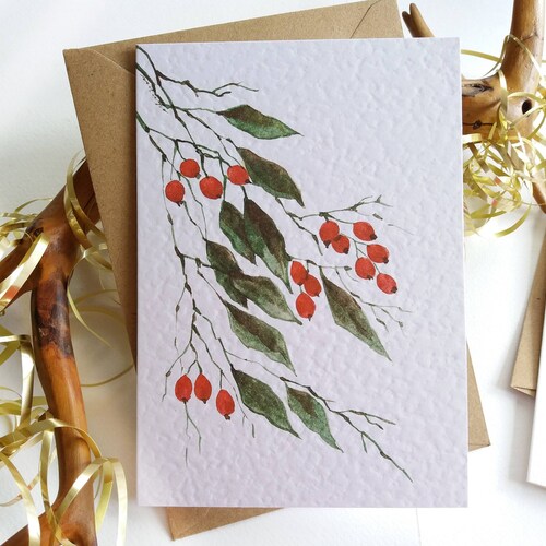 Christmas Cards Set of 6 mistletoe Cards - Etsy UK