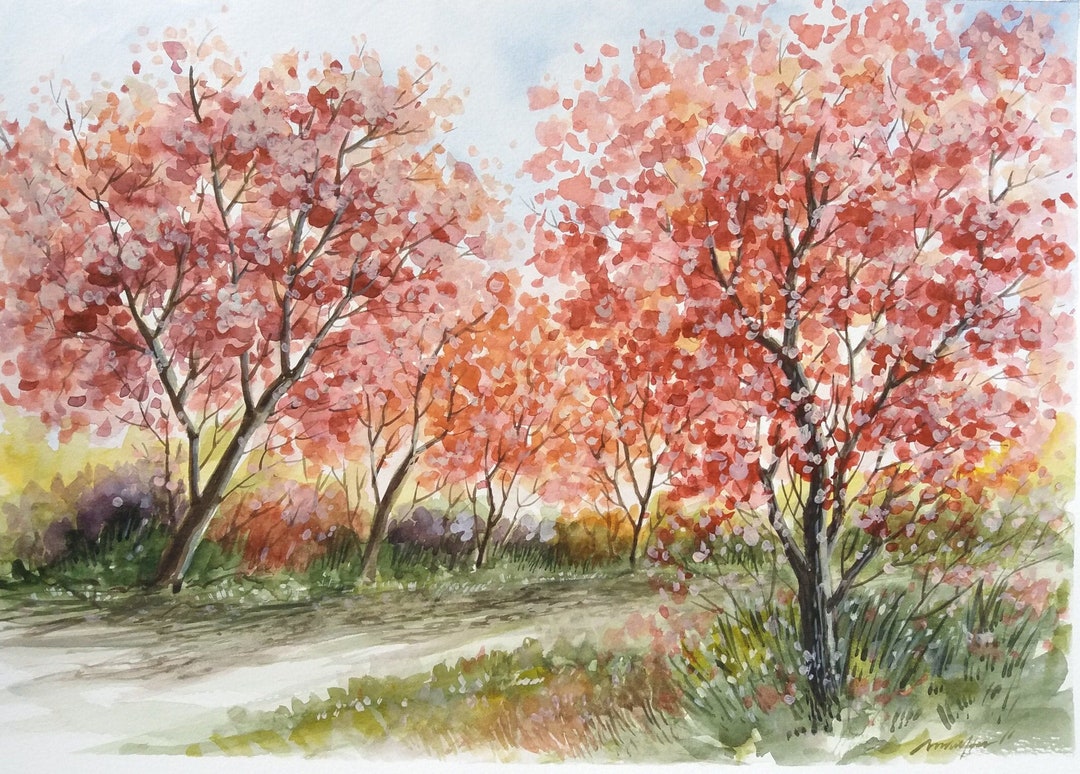 Spring Blossoms Trees. Flowering Trees Spring Landscape. Original ...