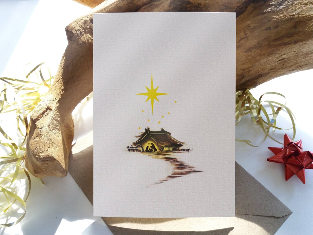 Christmas Cards. barn in Bethlehem Card. Nativity - Etsy