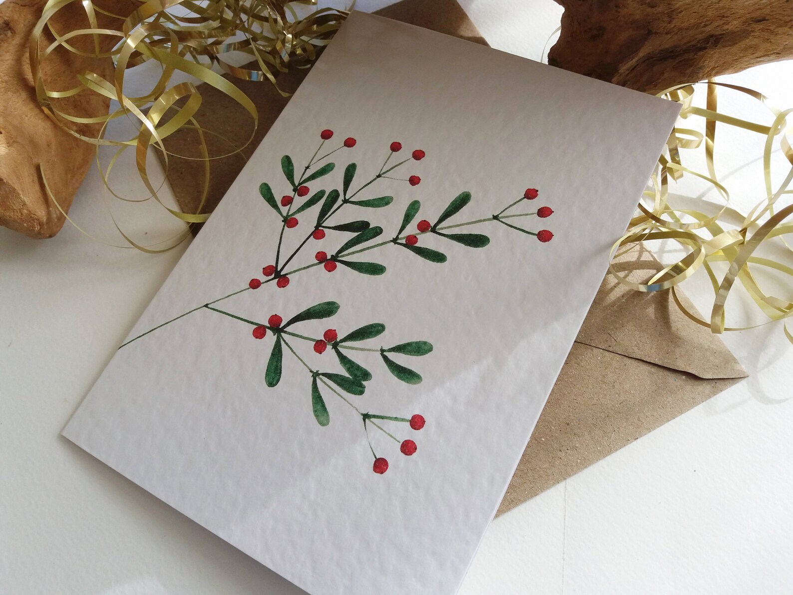 Christmas Cards Set of 6 mistletoe Cards - Etsy UK