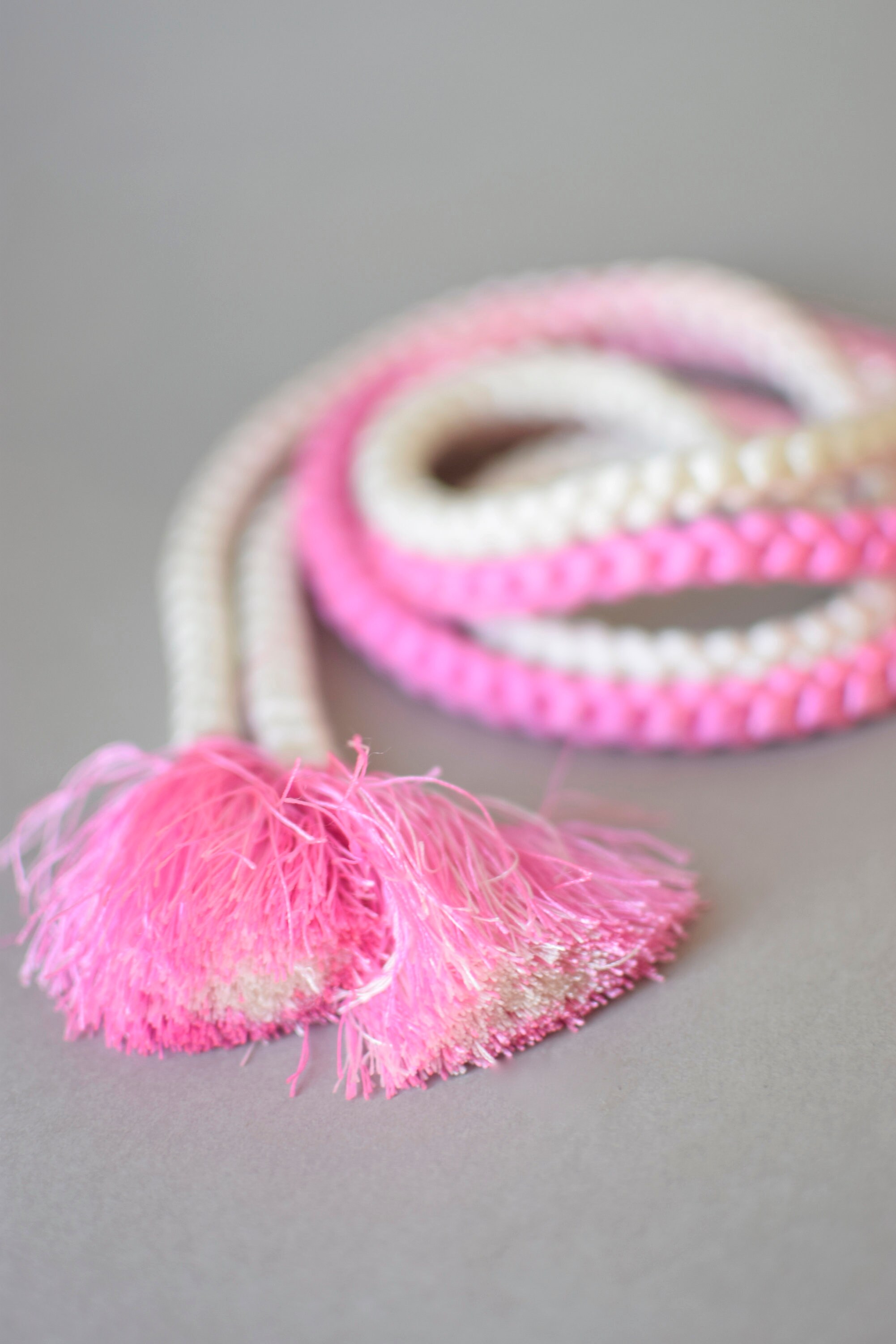 Obijime Belt Pink White, Silk Cord,, Obijime Cord, Silk Cord Belt, Silk ...