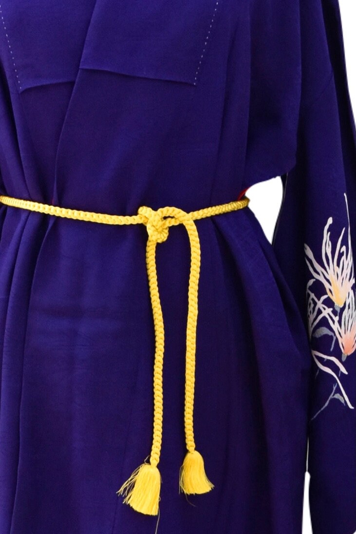 Cleaned Japanese Antique Kimono, purple Silk, Japanese Kimono Robe Silk ...