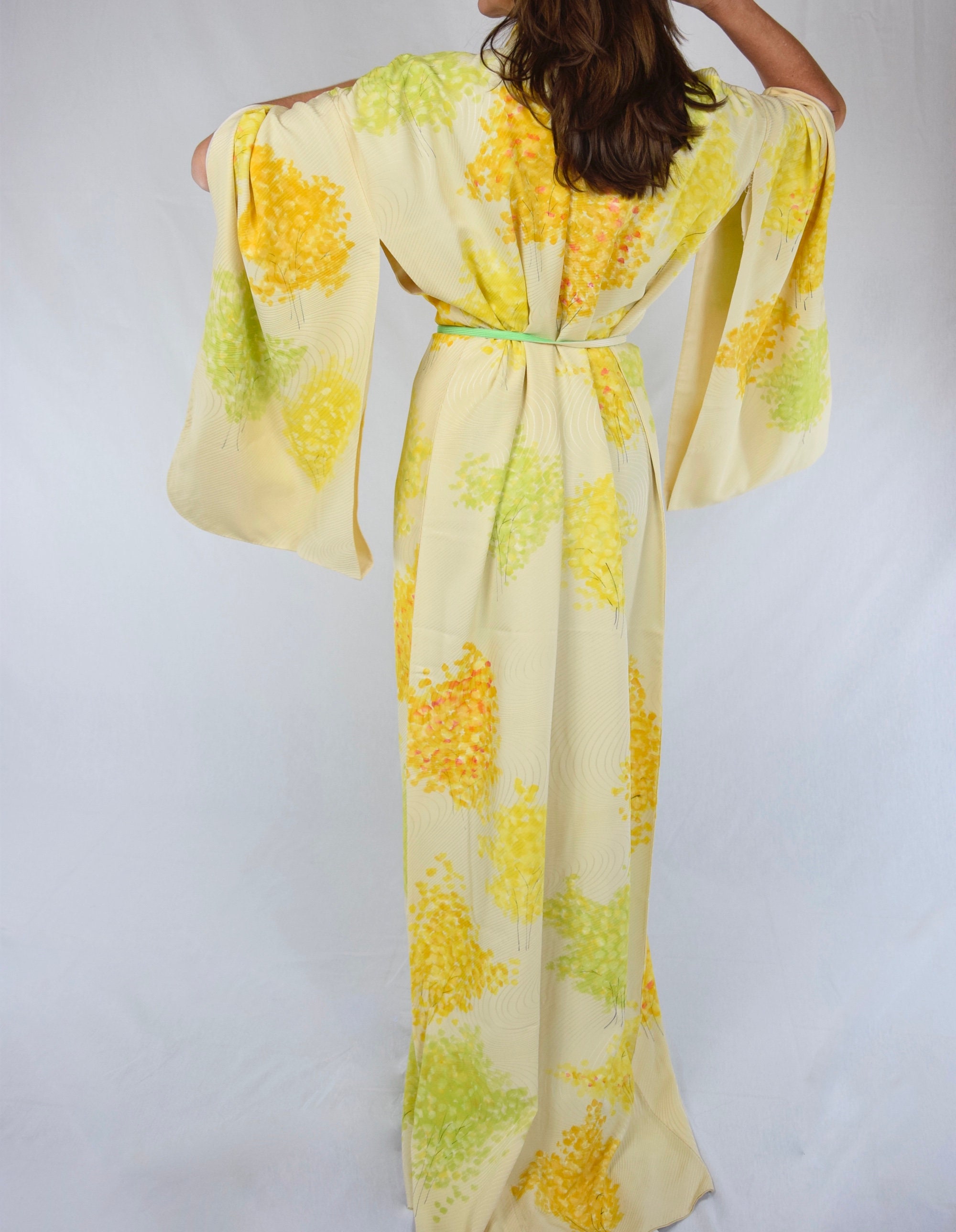 Japanese Vintage Kimono Robe silk including Obijime (Kumihimo) belt ...