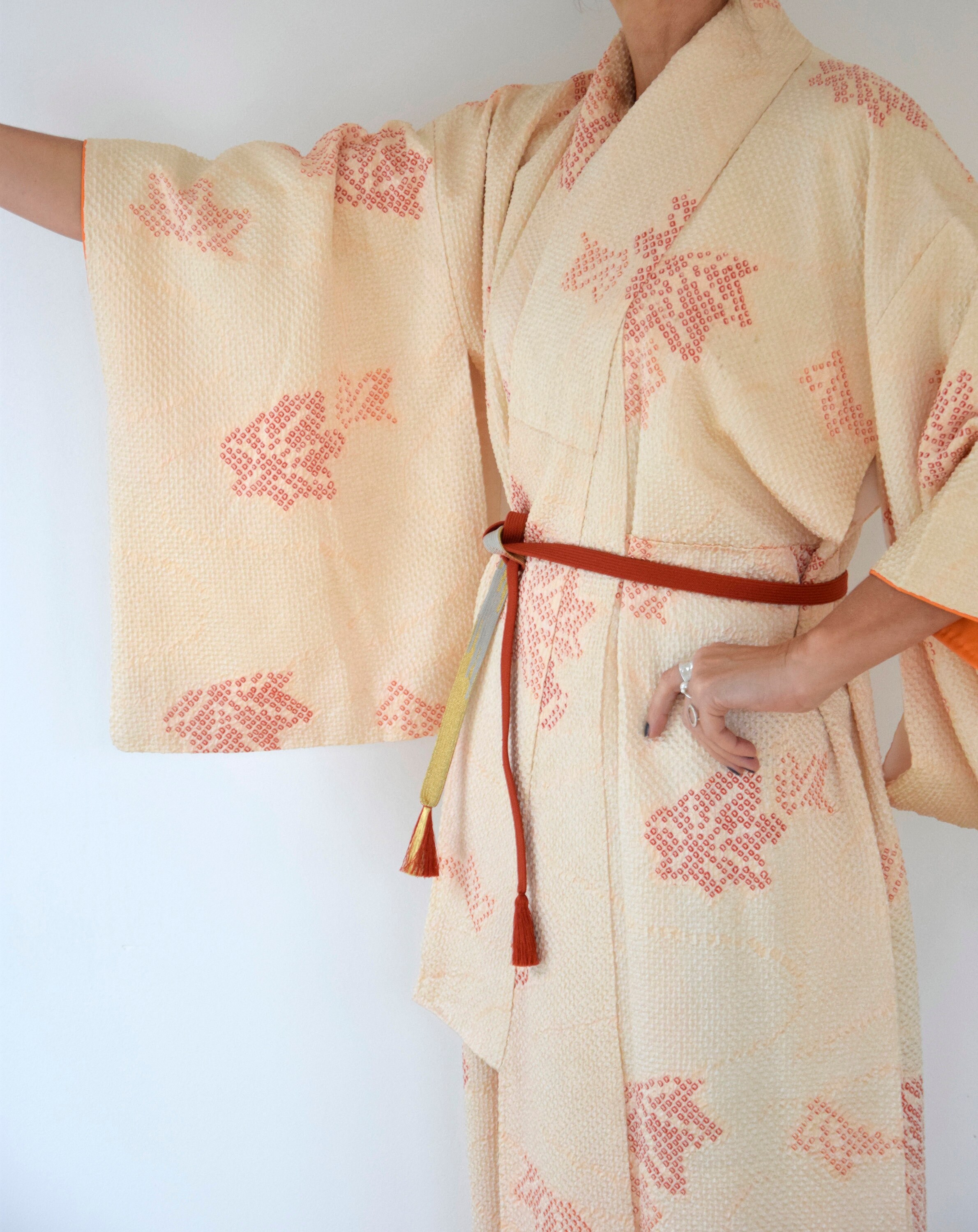 Vintage Kimono, special silk Kimono, Japan, handmade, Shibori Batik ...