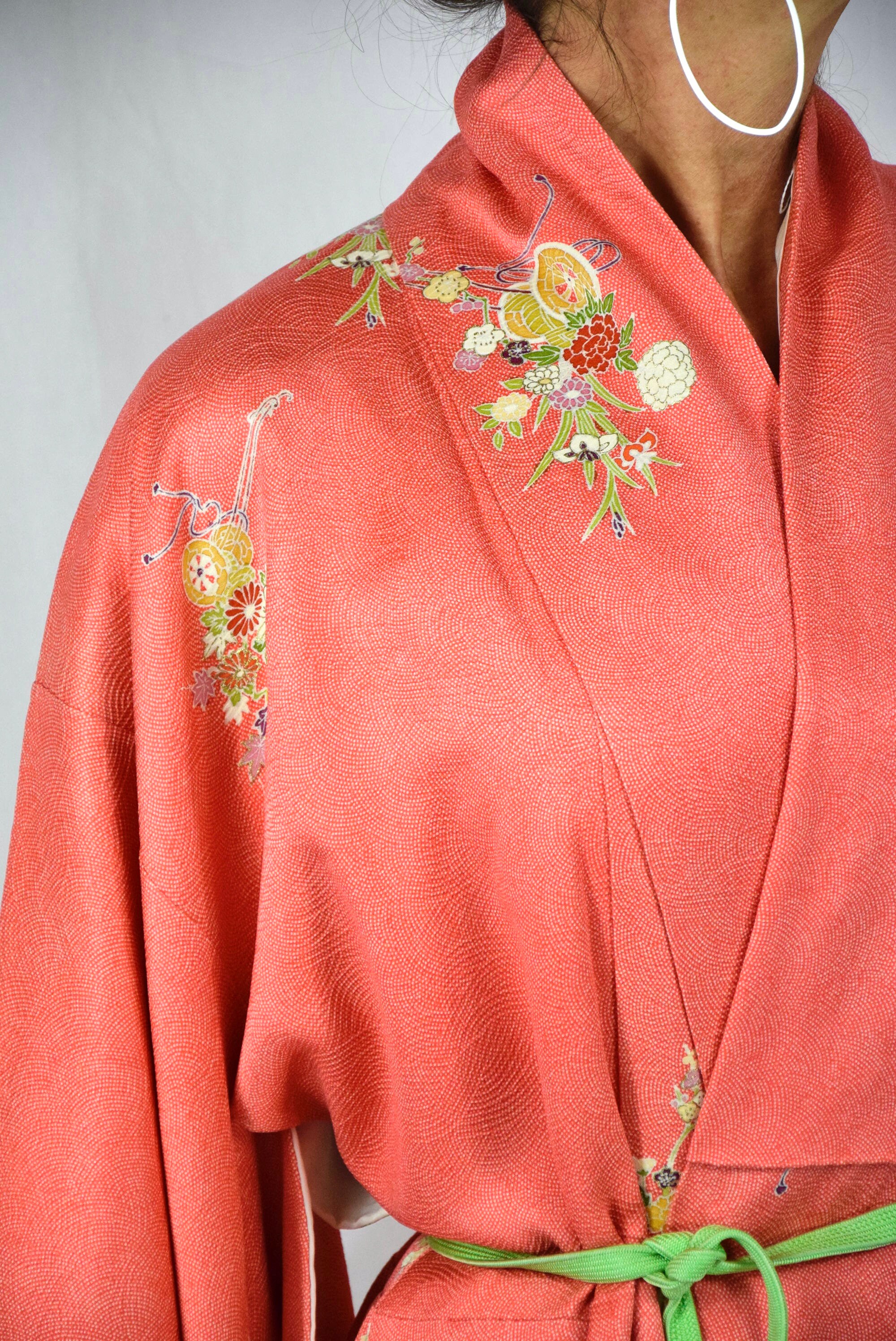 Cleaned high-quality Japanese Vintage Kimono Robe in red including ...
