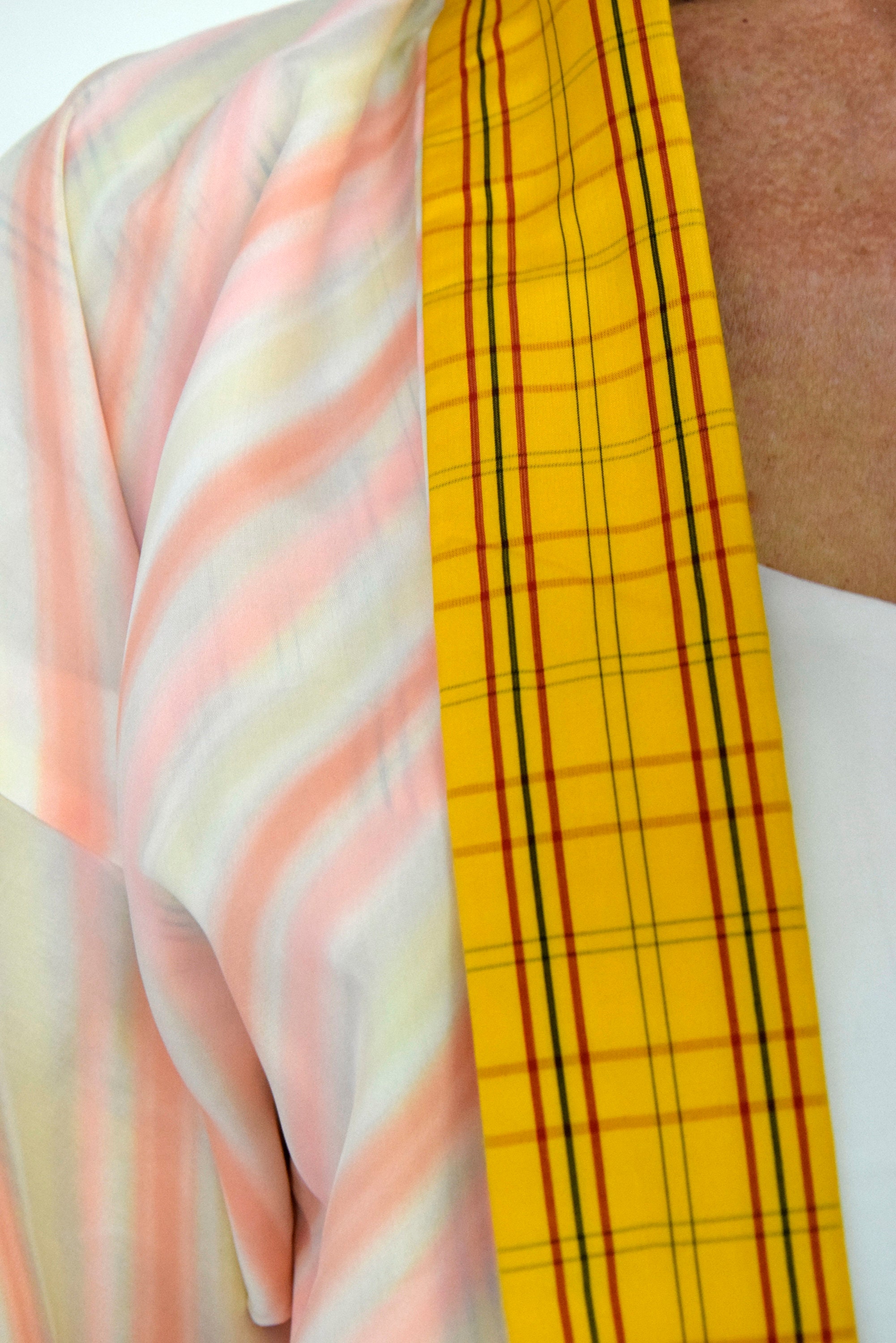 Vintage Haori, silk Kimono Jacket yellow with checks, reversible, short ...
