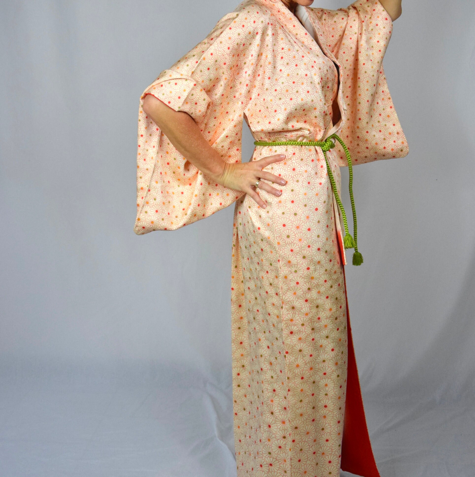 Japanese Vintage Kimono Robe silk including Obijime (Kumihimo) belt ...
