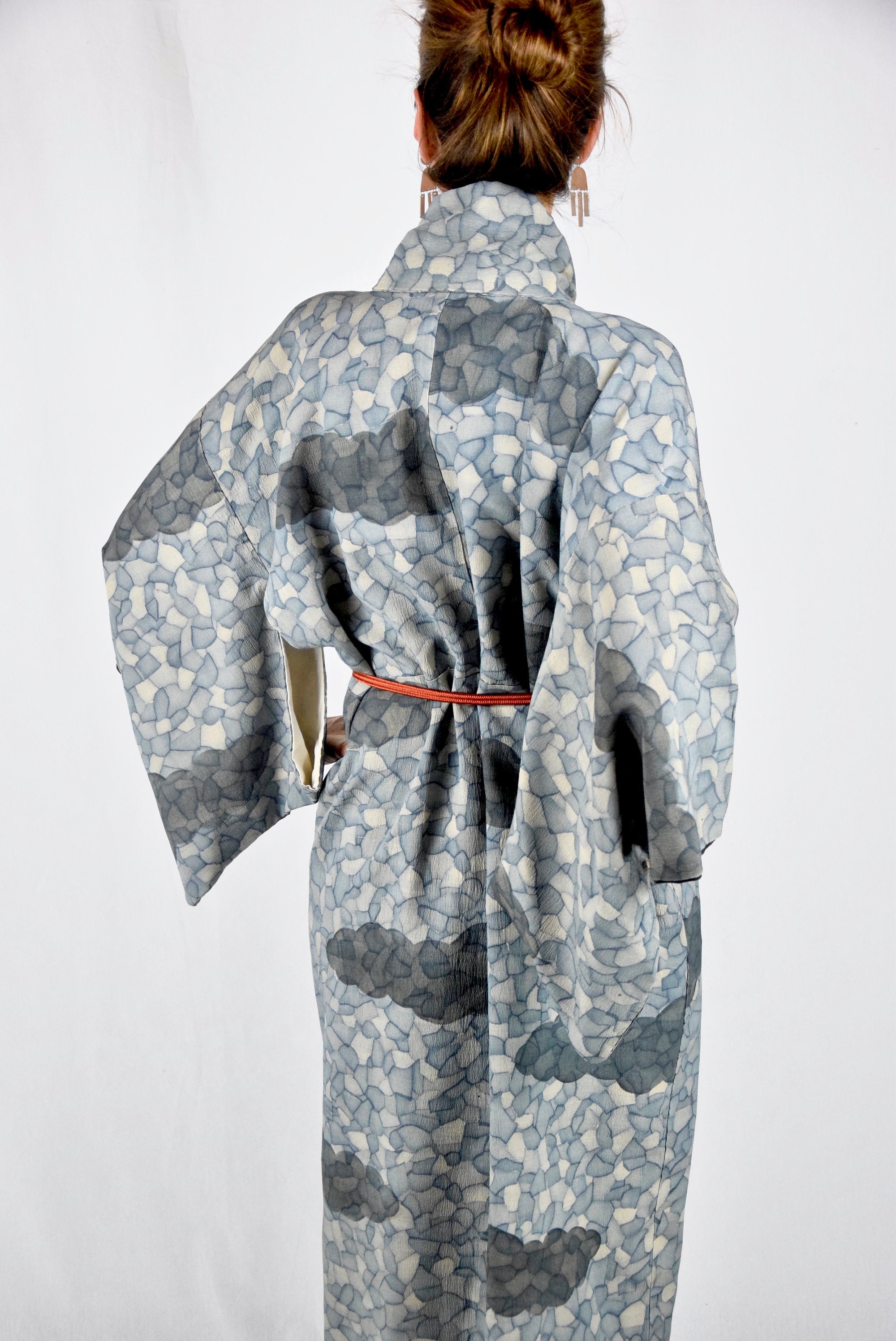 Kimono Robe, Japanese Silk, includes Kumihimo belt, Boho Kimono Robe ...