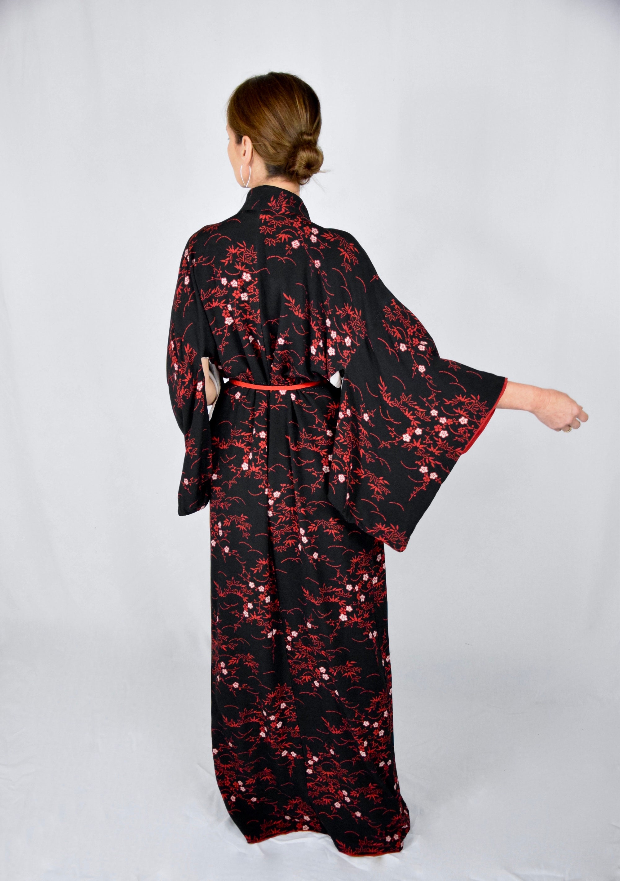 Japanese Vintage Kimono Robe including Kumihimo belt, Kaftan, Present ...