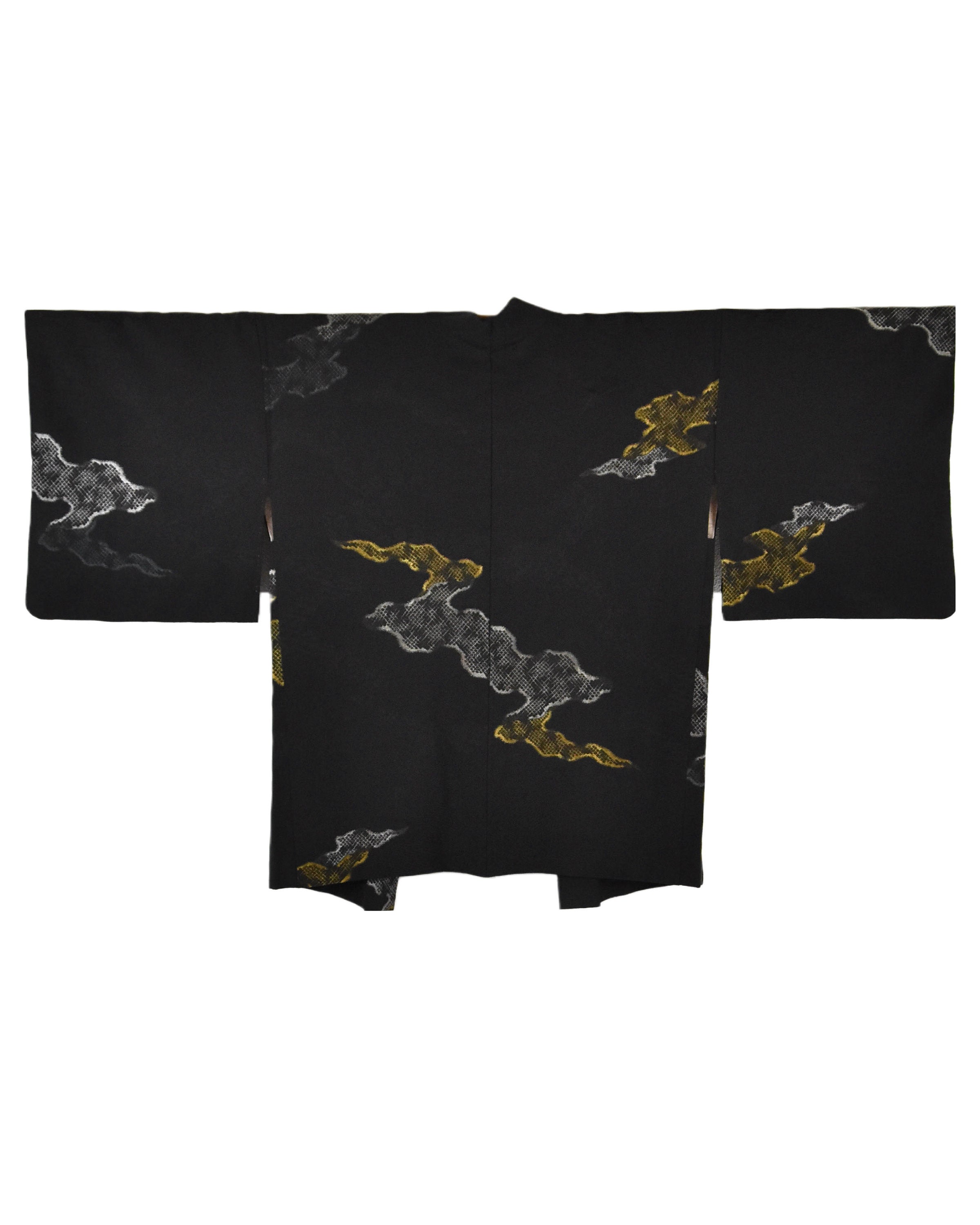 Original Japanese Haori/ black short silk Kimono Jacket / Evening ...