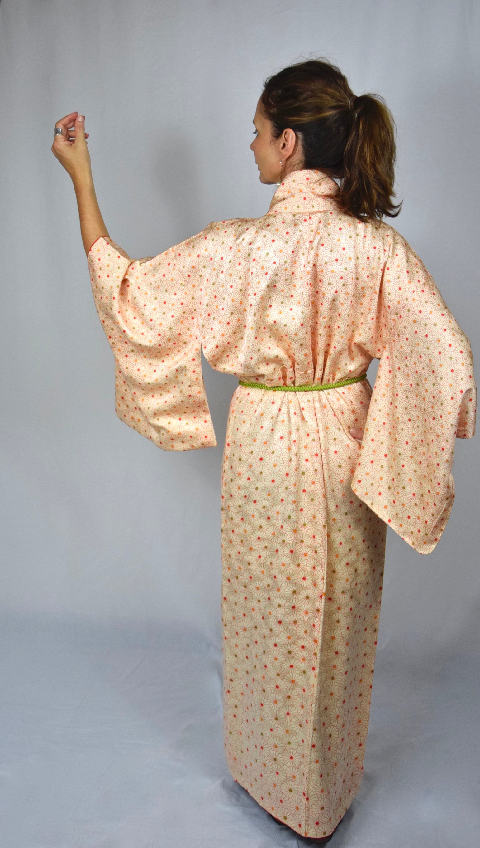 Japanese Vintage Kimono Robe silk including Obijime (Kumihimo) belt ...