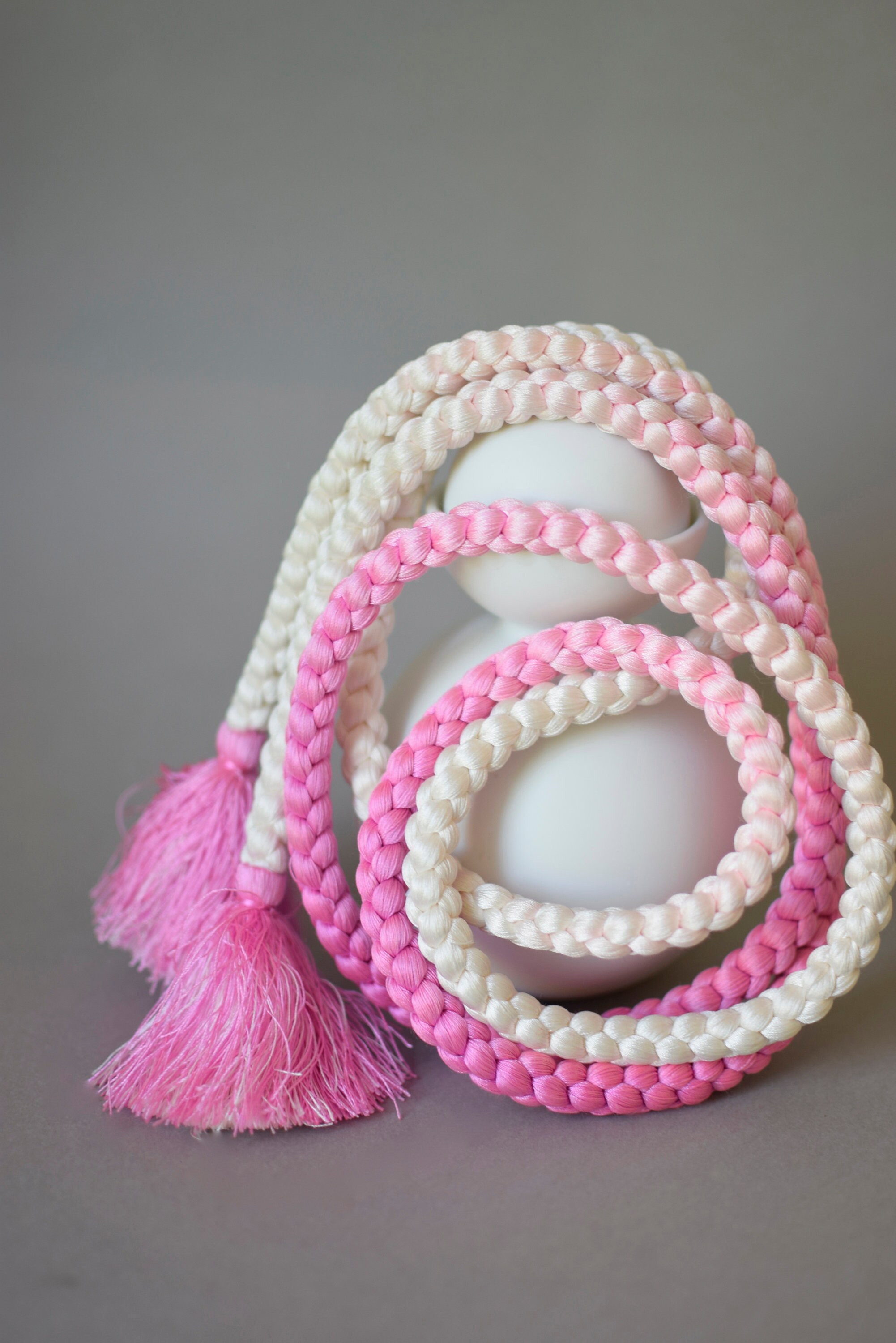 Obijime Belt Pink White, Silk Cord,, Obijime Cord, Silk Cord Belt, Silk ...