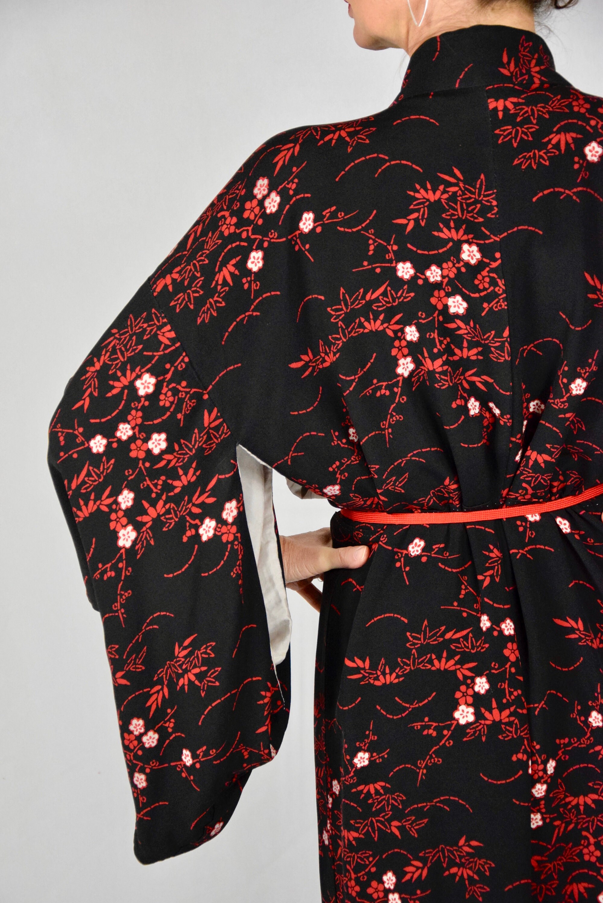 Japanese Vintage Kimono Robe including Kumihimo belt, Kaftan, Present ...