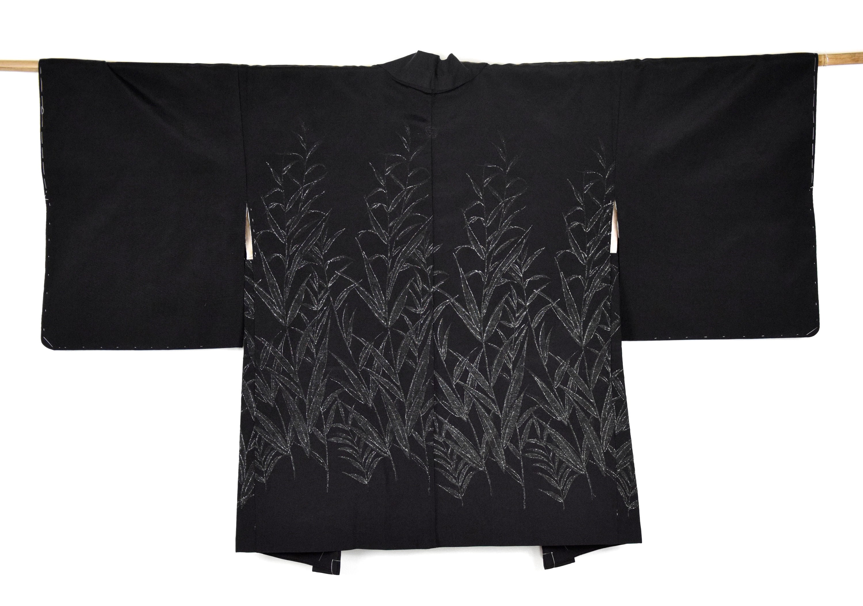 Vintage Haori, black elegant short Kimono Jacket , Vintage, Wabi Sabi ...