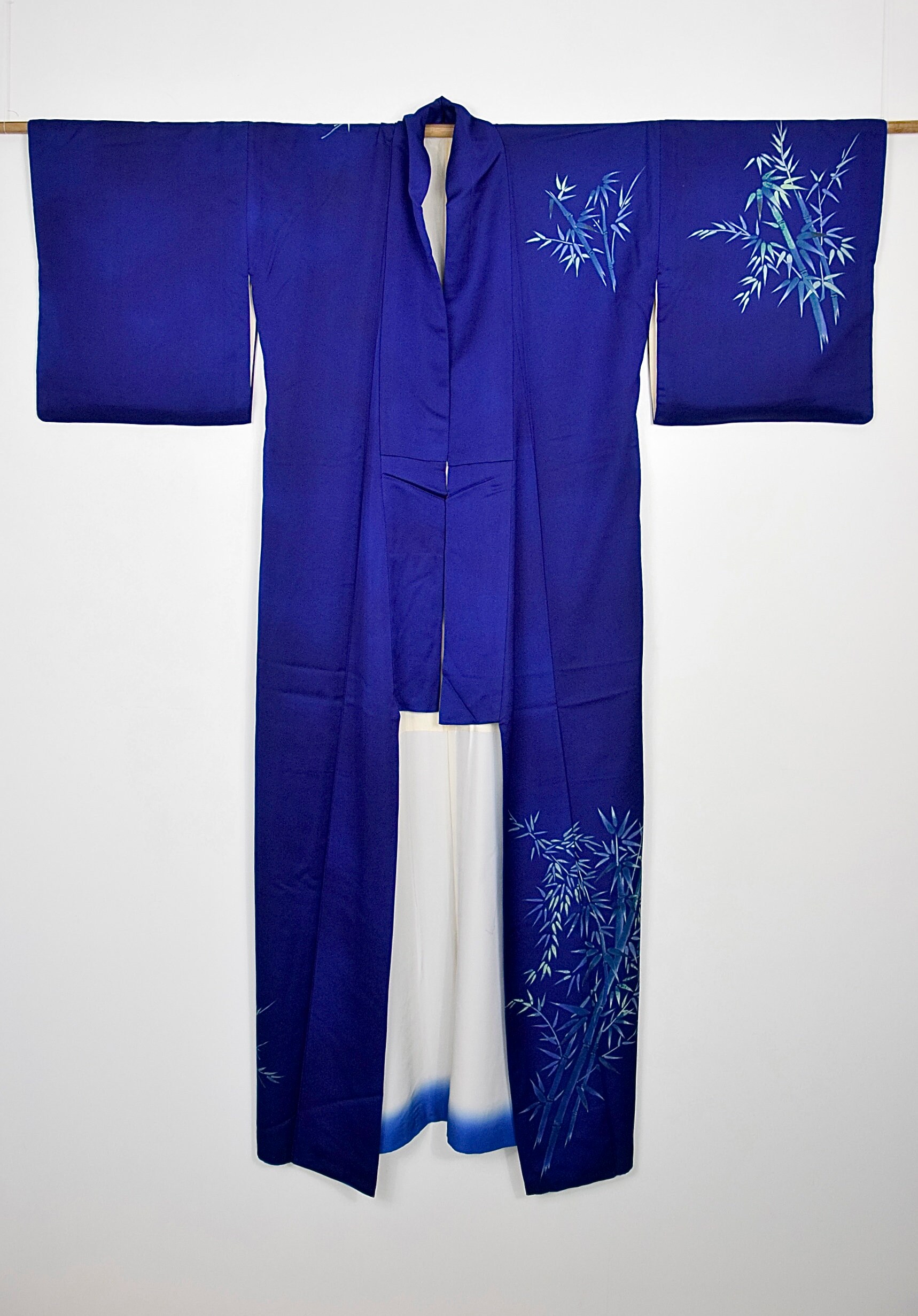 Japanese Vintage Silk Kimono in royal blue with free Obijime belt ...