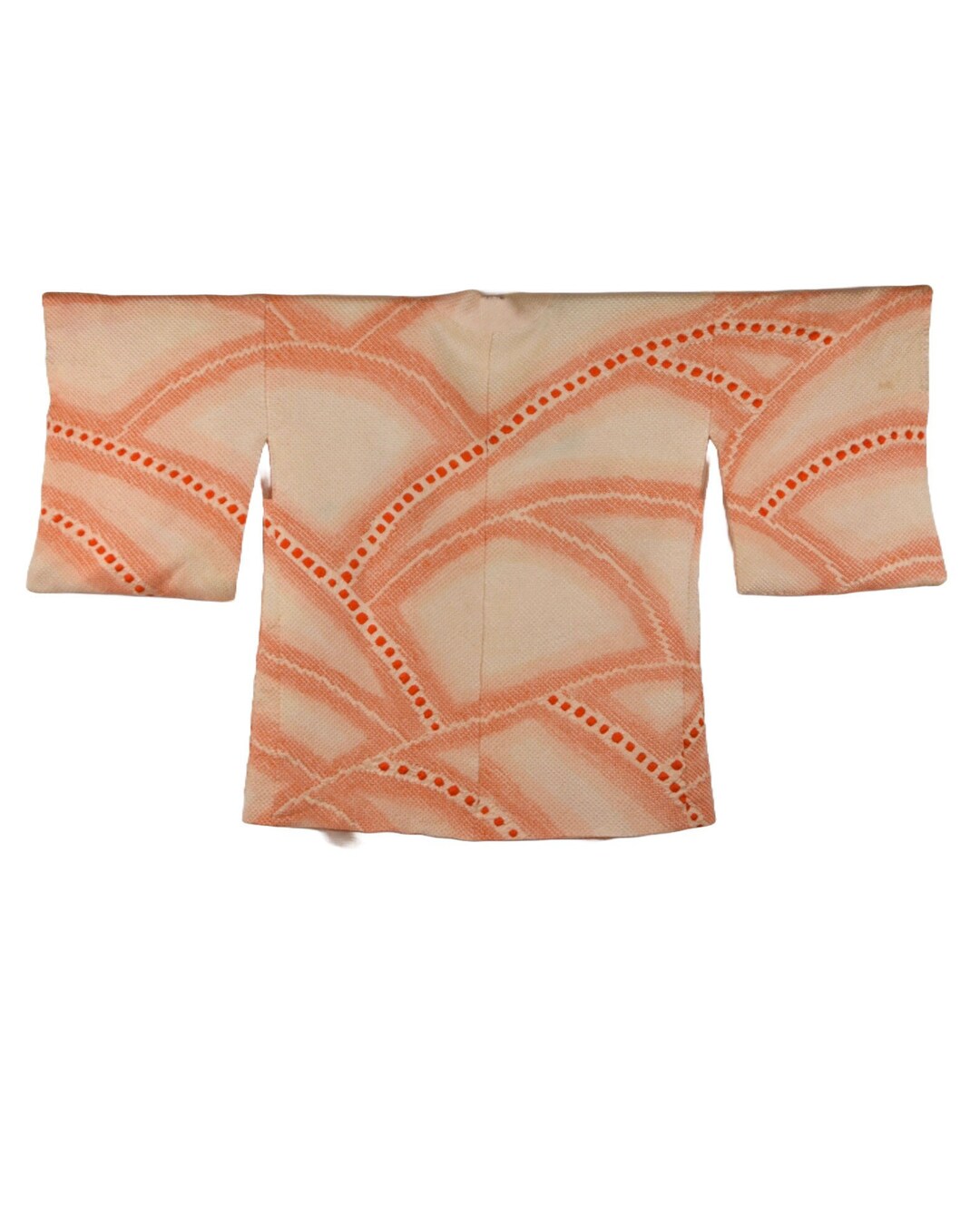 Japanese Stylish Kimono Jacket in Orange Shiori Batik, Haori, Silk ...
