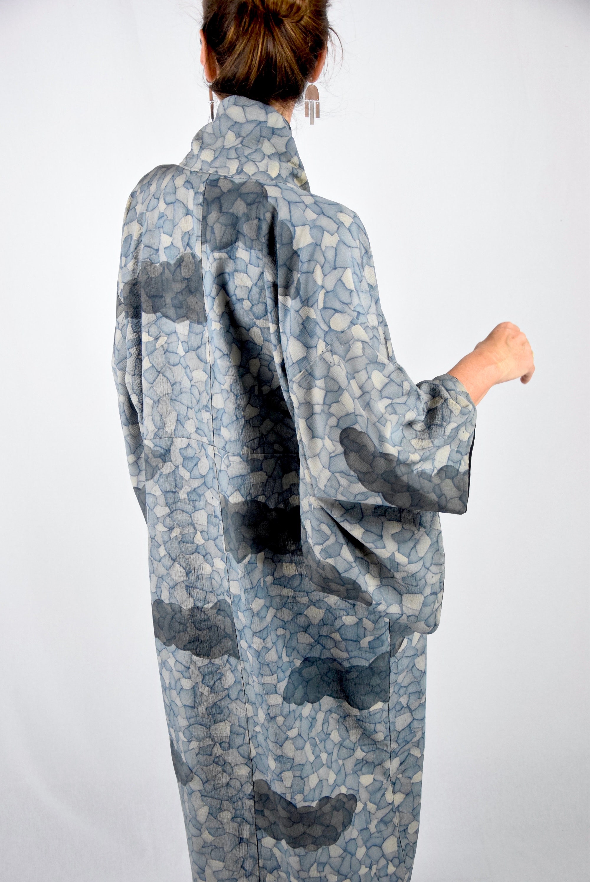 Kimono Robe, Japanese Silk, includes Kumihimo belt, Boho Kimono Robe ...