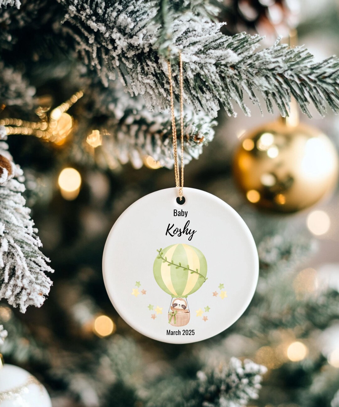 Baby Announcement Ornament Holiday Gift for Grandparents Ammachi and ...