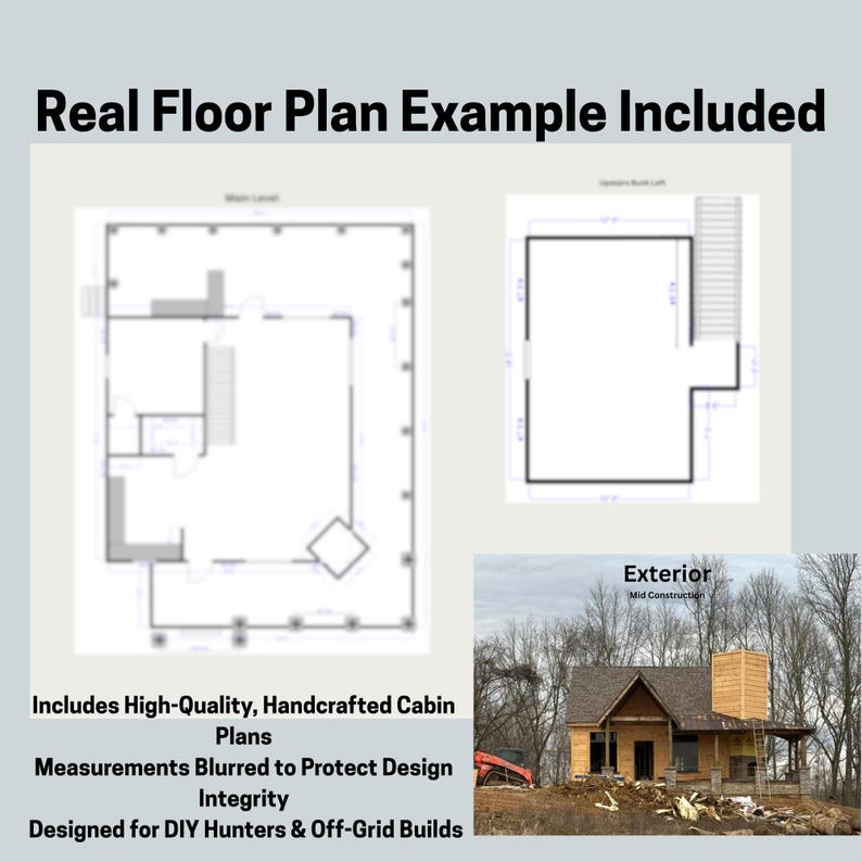 Rustic Hunting Cabin Blueprint Kit: Layout Ideas, Space Planning & DIY ...