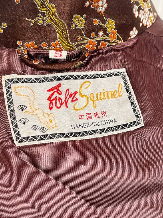 1960s Solz Squirrel Chinese Brocade Chocolate Brown J… - Gem