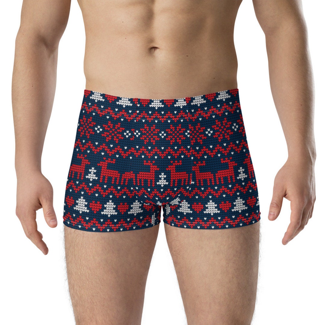 Ugly Sweater CHRISTMAS Boxer Briefs Shorts, Underwear, Decorative, Xmas ...