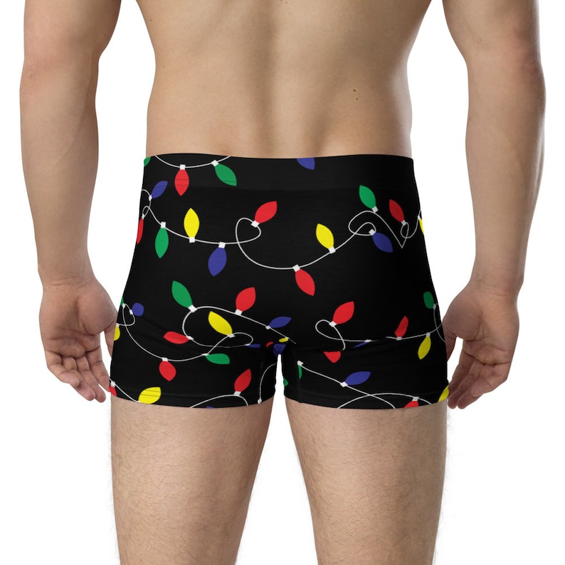 Colorful Christmas Lights Boxer Briefs, Holiday Underwear, Festive Xmas ...