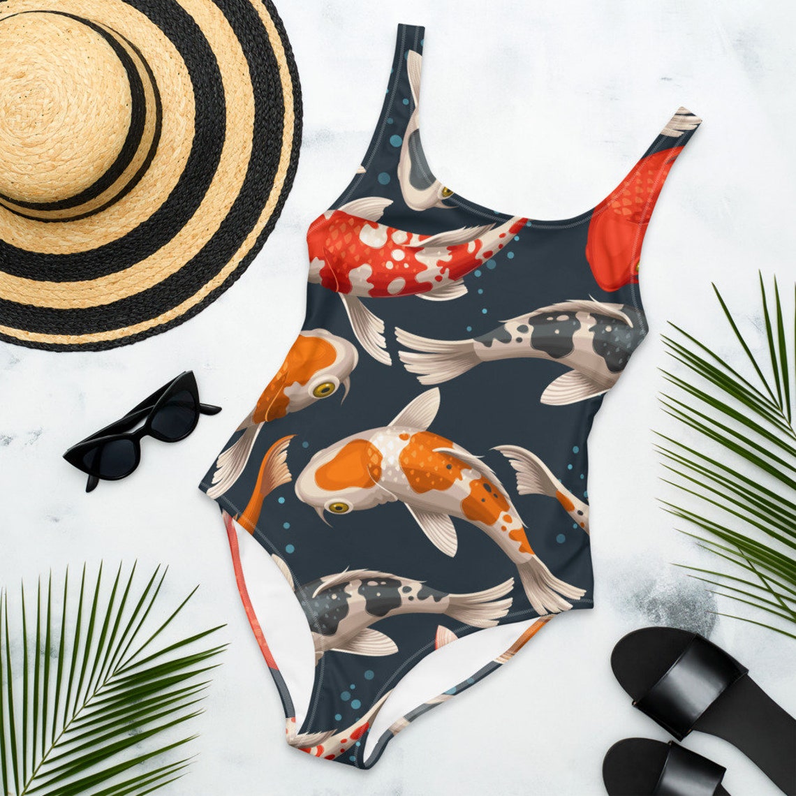 KOI Fish Bikini Swimsuit Bathing Suit Women's Mens - Etsy
