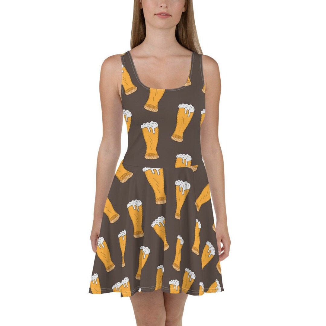 BEER Glasses Skater Dress, Bodycon Fitted Dress, Skater Skirt - Women ...