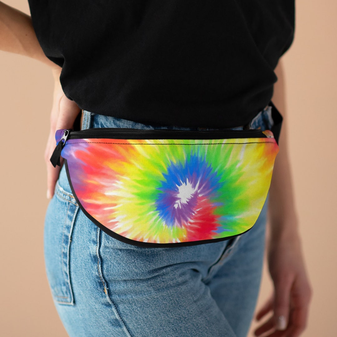 Rainbow Tie Dye Fanny Pack Hip Pack, Pocket, Belt Pouch, Retro, Street ...