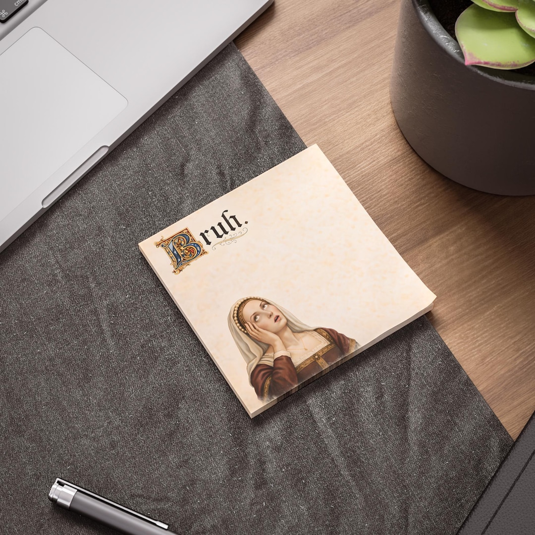 Bruh Post-it® Notes, Medieval Eye Roll Meme Sticky Notes Funny ...