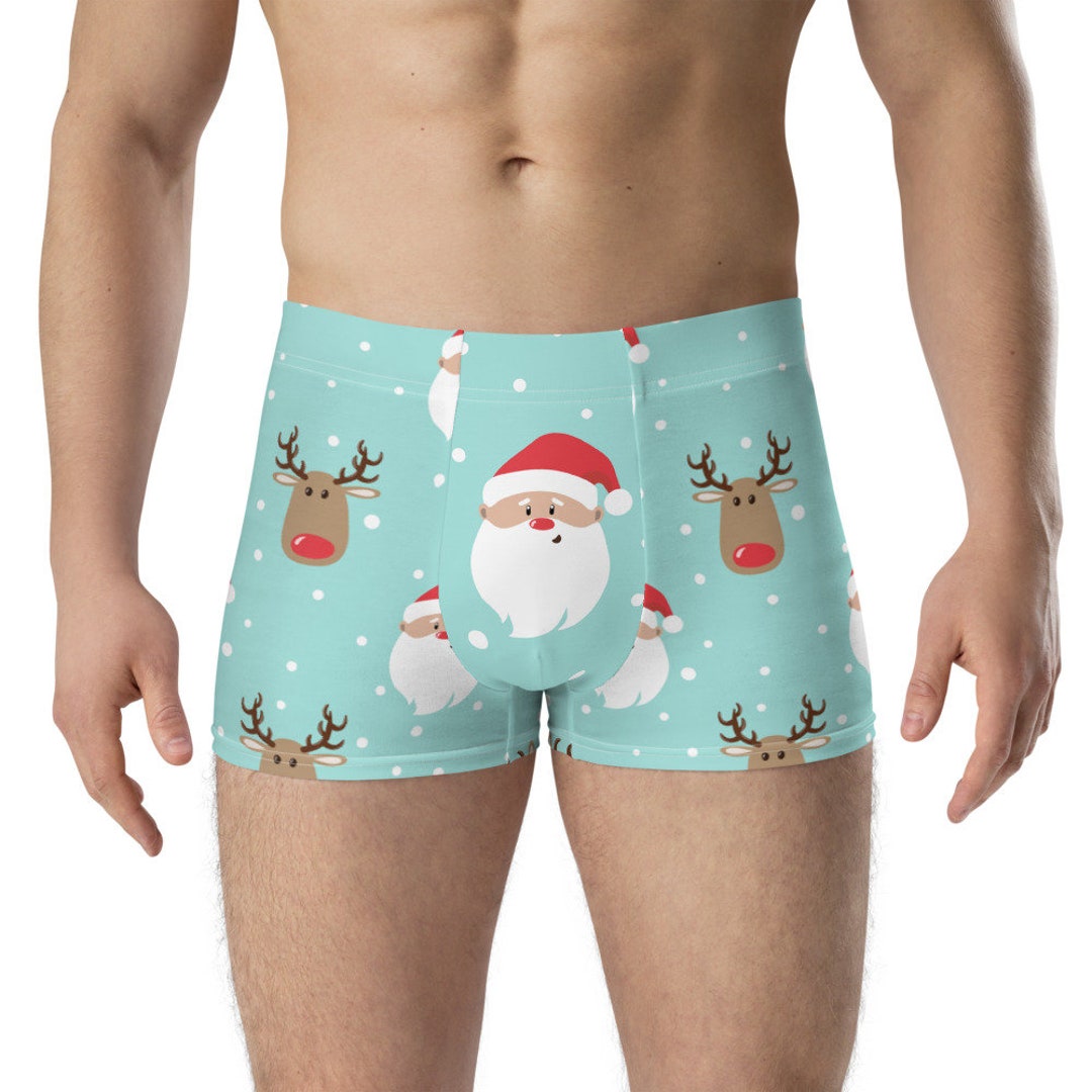 Santa, Red Nosed REINDEER Boxer Briefs - Shorts, Underwear, Xmas ...
