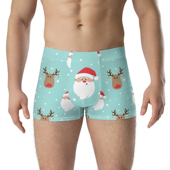 Santa Red Nosed REINDEER Boxer Briefs Shorts Underwear - Etsy